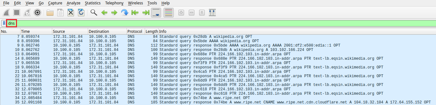 3538 - Filtering DNS Packet Capture with Wireshark