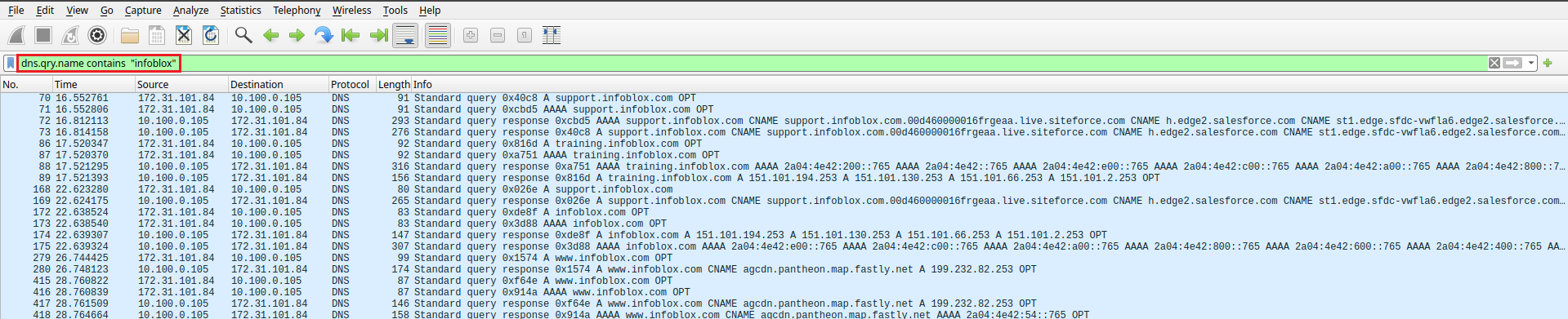 Filtering DNS Packet Capture with Wireshark (3538)