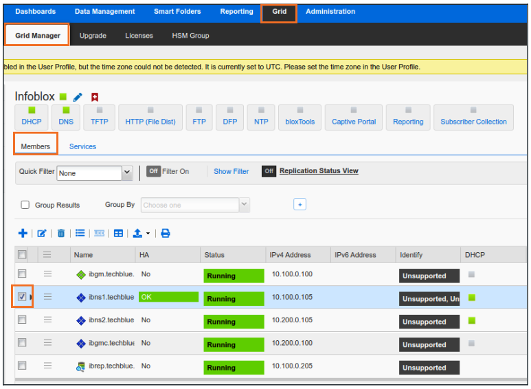 1501 - Verifying NTP configuration in NIOS Grid